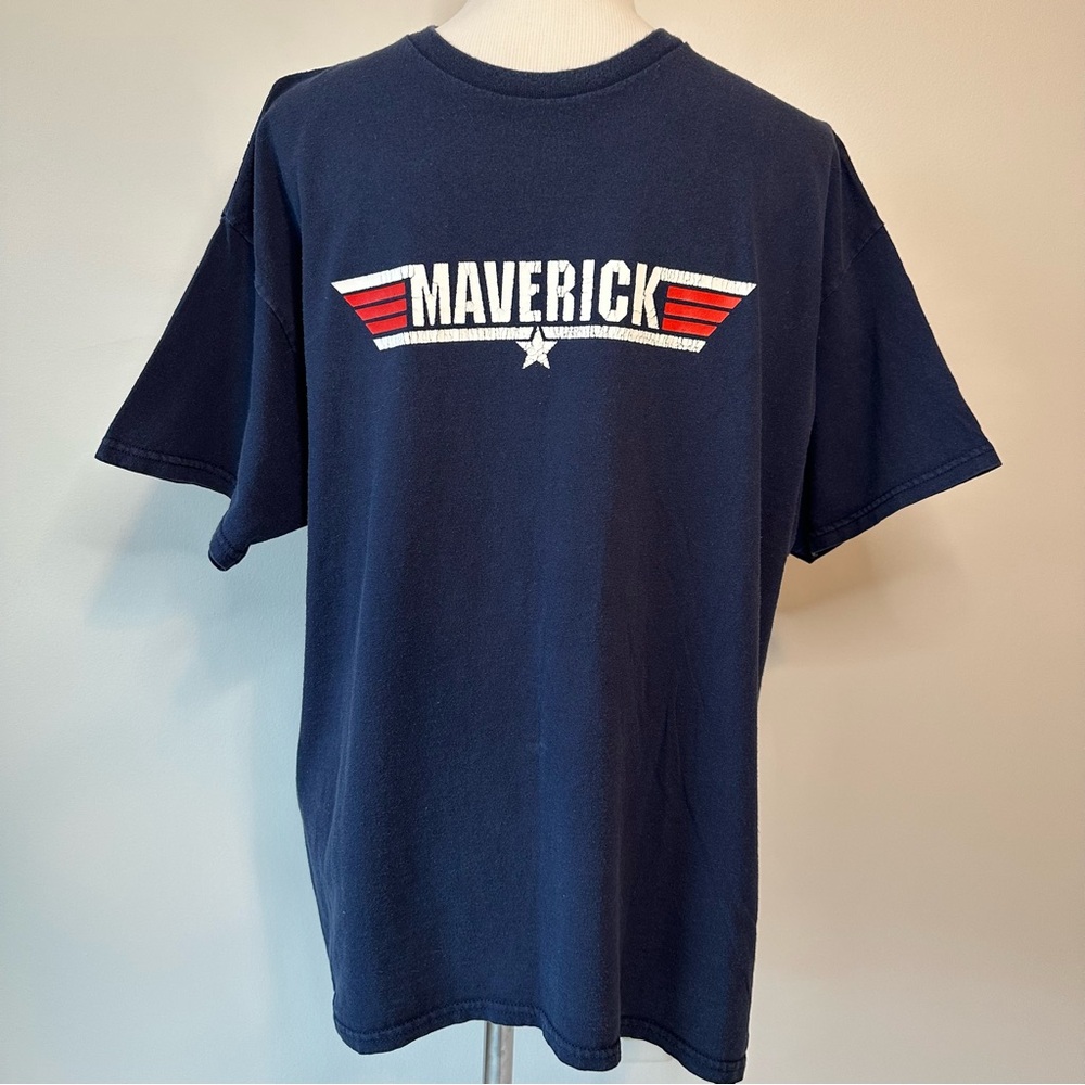 Vintage 90’s Top Gun Maverick Retro Navy Blue Cotton … - Gem